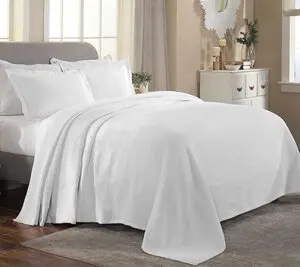 SUPERIOR Florin Cotton Medallion Bedspread Set- Full - One-color