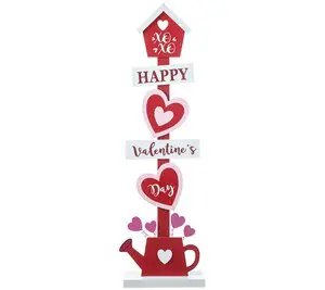 GLITZHOME 35' Valentine's Heart & Love House Po Rch Sign Decor - One-color