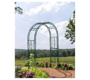PLOW & HEARTH Montebello Iron Garden Arbor - One-color