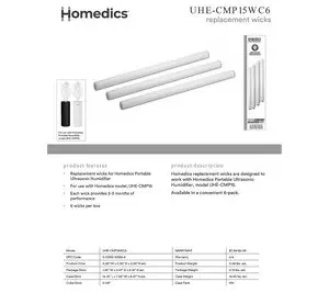 HOMEDICS Replacement Wicks S/4 For Uhe-cmp15