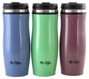 MR. COFFEE 12.5 Oz Stainless Steel Insulated Tr Avel Mug Set - Silver