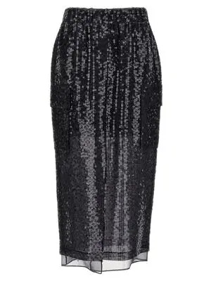 Brunello Cucinelli Sequin Skirt - Gray