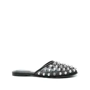Alexander Wang Studded Flat Slides - Black