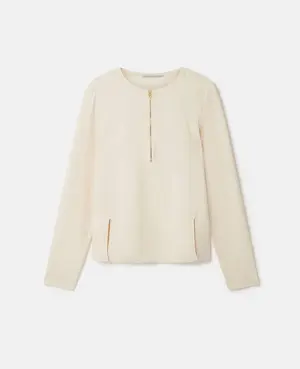 Stella McCartney Stella McCartney Arlesa Double Split Hem Zip Blouse Plaster