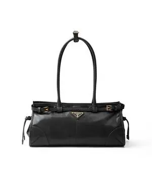 Prada Medium Leather Handbag - Black