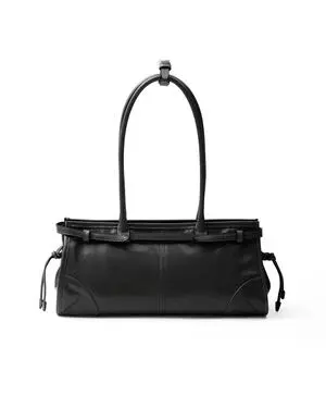 Prada Medium Leather Handbag - Black