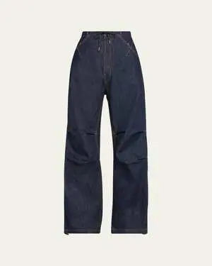 DARKPARK Daisy Denim Military Pants - Raw Blue Denim