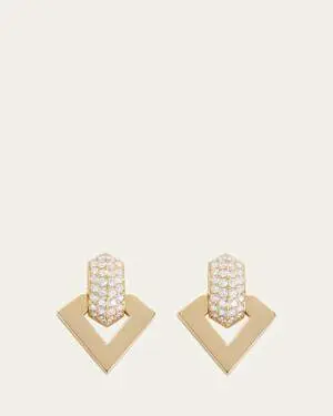 DRIES CRIEL 18k Yellow Diamond Brute Pendant Earrings - Gold