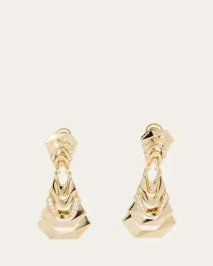 DRIES CRIEL 18k Yellow Diamond White Crow Dangle Earrings - Gold