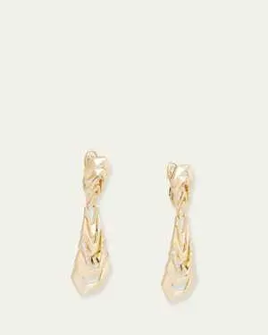 DRIES CRIEL 18k Yellow Diamond White Crow Dangle Earrings