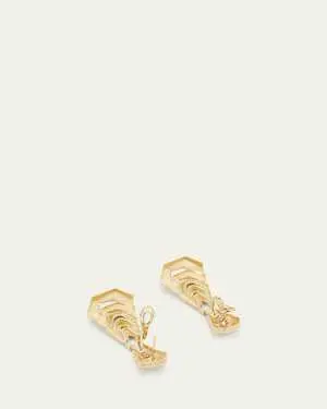 DRIES CRIEL 18k Yellow Diamond White Crow Dangle Earrings