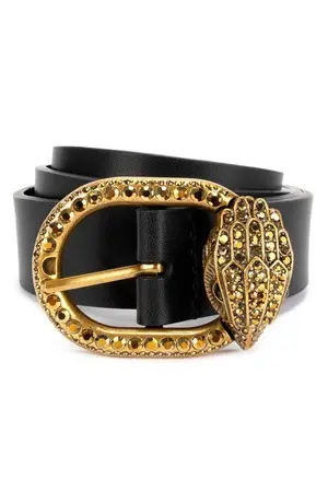 KURT GEIGER Kurt Geiger London Jewel Buckle Leather Belt