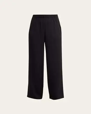 Lafayette 148 New York Perry Wide-leg Stretch Silk Pants - Black