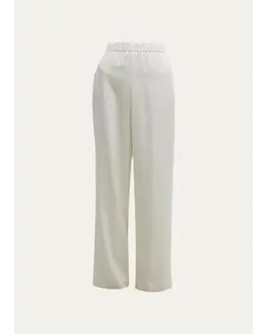 Lafayette 148 New York Perry Wide-leg Stretch Silk Pants - Ivory