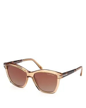 TOM FORD Square Sunglasses, 54mm Brown/brown Gradient
