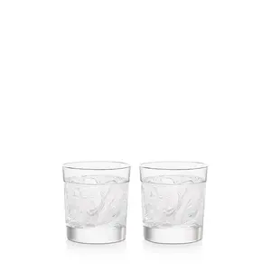 Lalique Owl Double Old Fashion Tumbler, Set Of 2 - No Color
