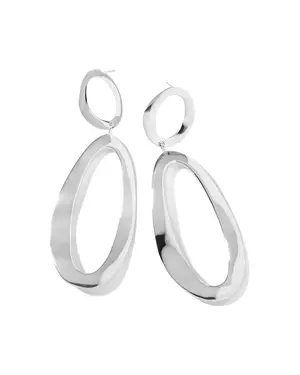 Ippolita Classico Long Hoop Drop Earrings - Silver