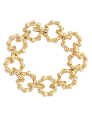 ANABEL ARAM Sculpted Bamboo Chain Bracelet - Gold