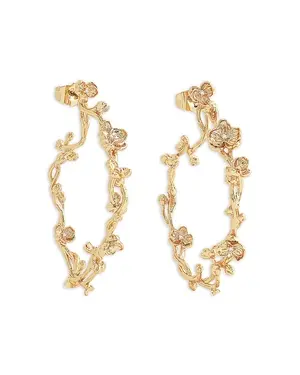 ANABEL ARAM Orchid Hoop Earrings - Gold