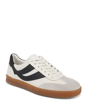 Vince Oasis Leather Lace Up Sneakers Whitefoam