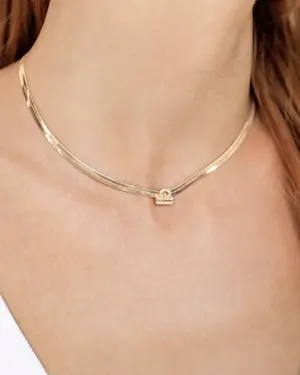 Ettika Zodiac Herringbone Necklace - Libra