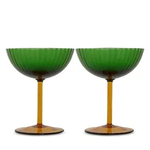 La DoubleJ Champagne Coupe Glasses, Set Of 2 Verde