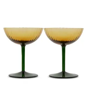 La DoubleJ Champagne Coupe Glasses, Set Of 2 - Yellow