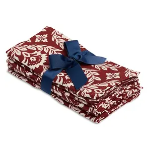 La DoubleJ Garland Large Linen Napkins, Set Of 6 - Bordeaux Garland