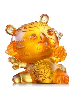 LIULI Chinese Zodiac Animals In Bright Florals Little Valiant One Figure - Amber