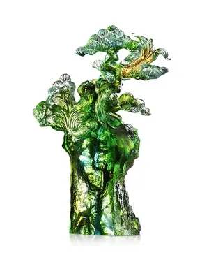 LIULI Evergreen Prosperity Crystal Figure - Green