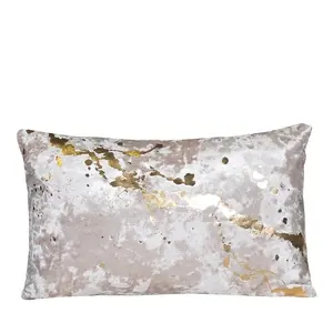 AVIVA STANOFF Constellation Creme Gold Crushed Velvet Pillow, 12 X 20 - Crème/gold
