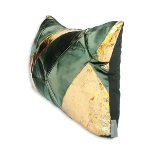AVIVA STANOFF Gold Facet Hand-painted Velvet Pillow, 12 X 20