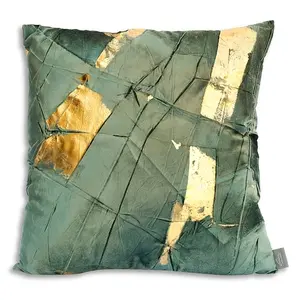 AVIVA STANOFF Gold Facet Hand-painted Velvet Pillow, 20 X 20 - Cinder