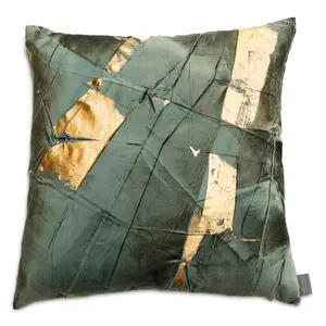 AVIVA STANOFF Gold Facet Hand-painted Velvet Pillow, 20 X 20