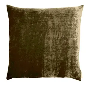 AVIVA STANOFF Silk Velvet Pillow, 20 X 20 - Dark Taupe