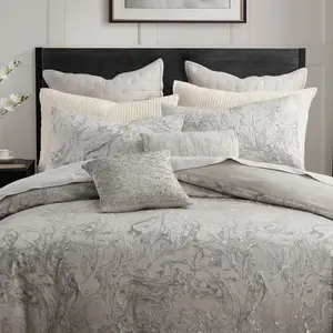 Donna Karan New York Home Liquid Marble Sham, King - Platinum