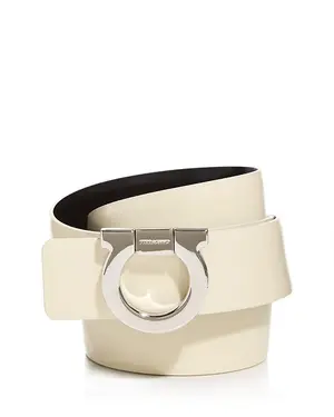 FERRAGAMO Ferragamo Gancini Buckle Reversible Leather Belt Mascarpone