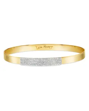Phillips House Rhodium & 14k Diamond Bangle Bracelet - Gold
