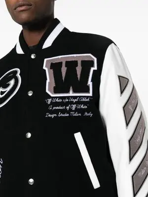 Off-White Lea Appliqué Varsity Jacket