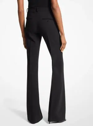 Michael Kors Haylee Stretch Pebble Crepe Flared Trousers