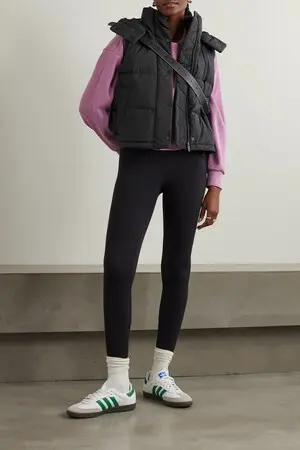 Lululemon Wunder Puff Cropped Hooded Quilted Recycled-glyde Down Vest - Black