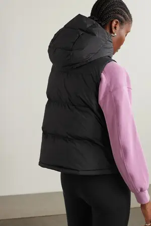 Lululemon Wunder Puff Cropped Hooded Quilted Recycled-glyde Down Vest - Black
