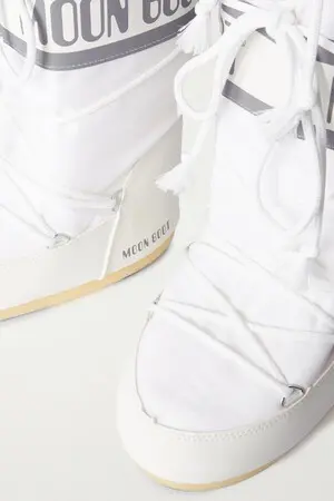 Moon Boot Icon Shell And Leather-like Snow Boots - White