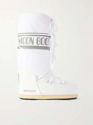 Moon Boot Icon Shell And Leather-like Snow Boots - White