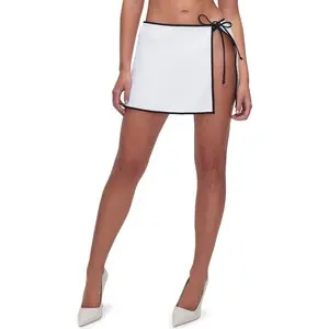 Good American Wrap Cover-up Miniskirt - White001