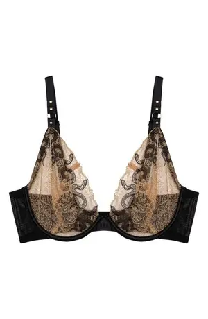 PLAYFUL PROMISES Amal Embroidered Mesh Underwire Bra