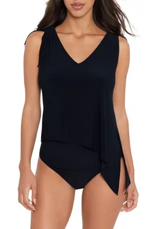 Magicsuit Tie Hem Matte Jersey Cover-up Tank - Black