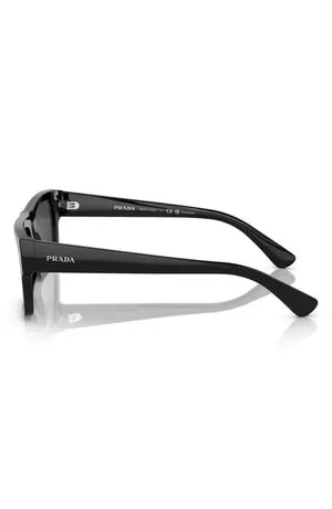 Prada 59mm Polarized Rectangle Sunglasses - Black
