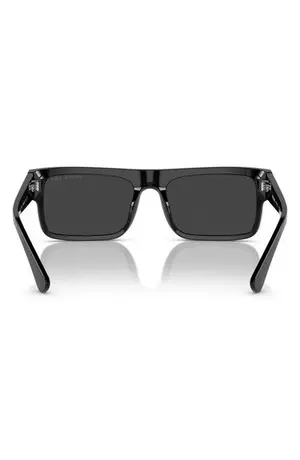 Prada 59mm Polarized Rectangle Sunglasses - Black