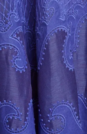Zimmermann Brightside Embroidered Asymmetrical Midi Dress